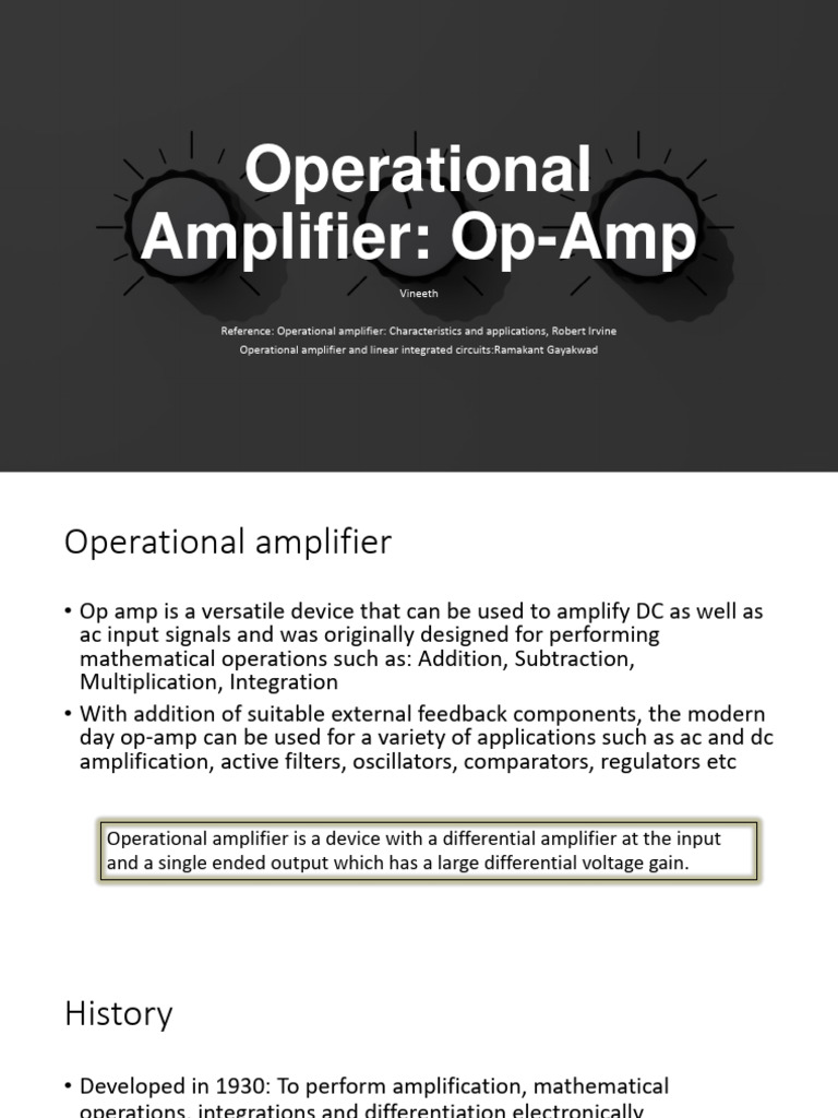 1 OpAmp_Intro | PDF | Operational Amplifier | Amplifier