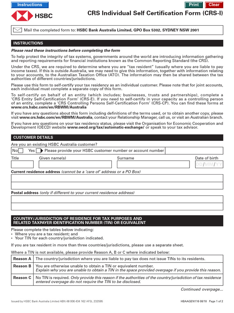Tax Residency Self-Certification | PDF | Taxes | Economies