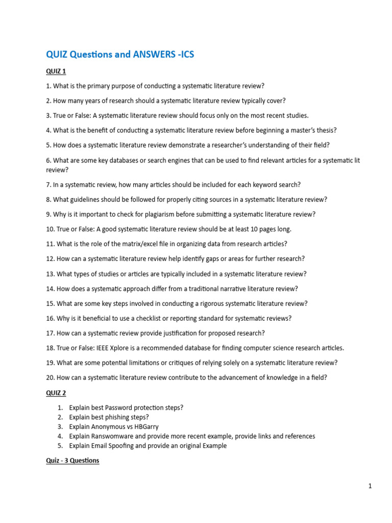 ICS - QUIZ 1-4 Questions and Answers | Download Free PDF | Domain Name ...