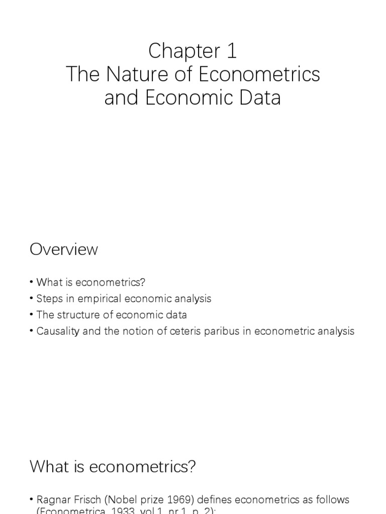 Chapter 1 Econometric Pdf Econometrics Experiment