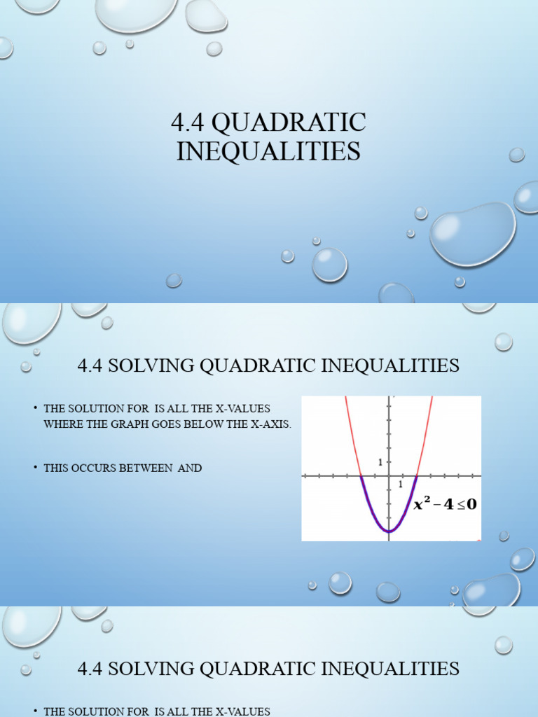 4.4 Solving Qudratic Inequalities | PDF