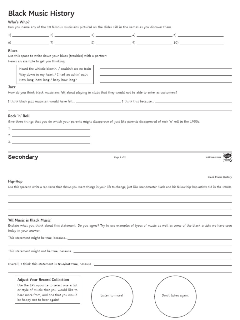 Black Music History - Lower | PDF | Art