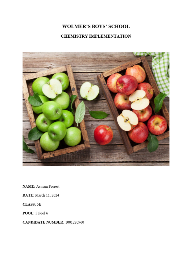 Aswani Forrest CHEM IMPLEMENTATION | PDF | Ph | Experiment Aswani Forrest CHEM IMPLEMENTATION | PDF | Ph | Experiment