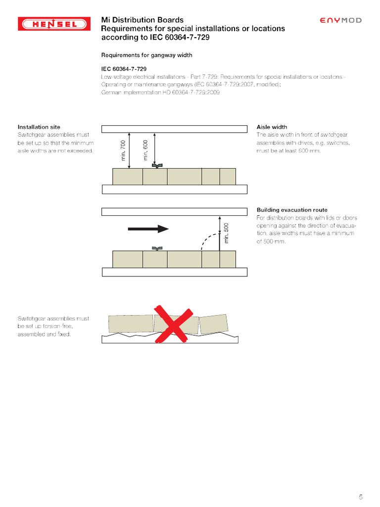 Norma IEC 60364-7-729 - Modelo | PDF