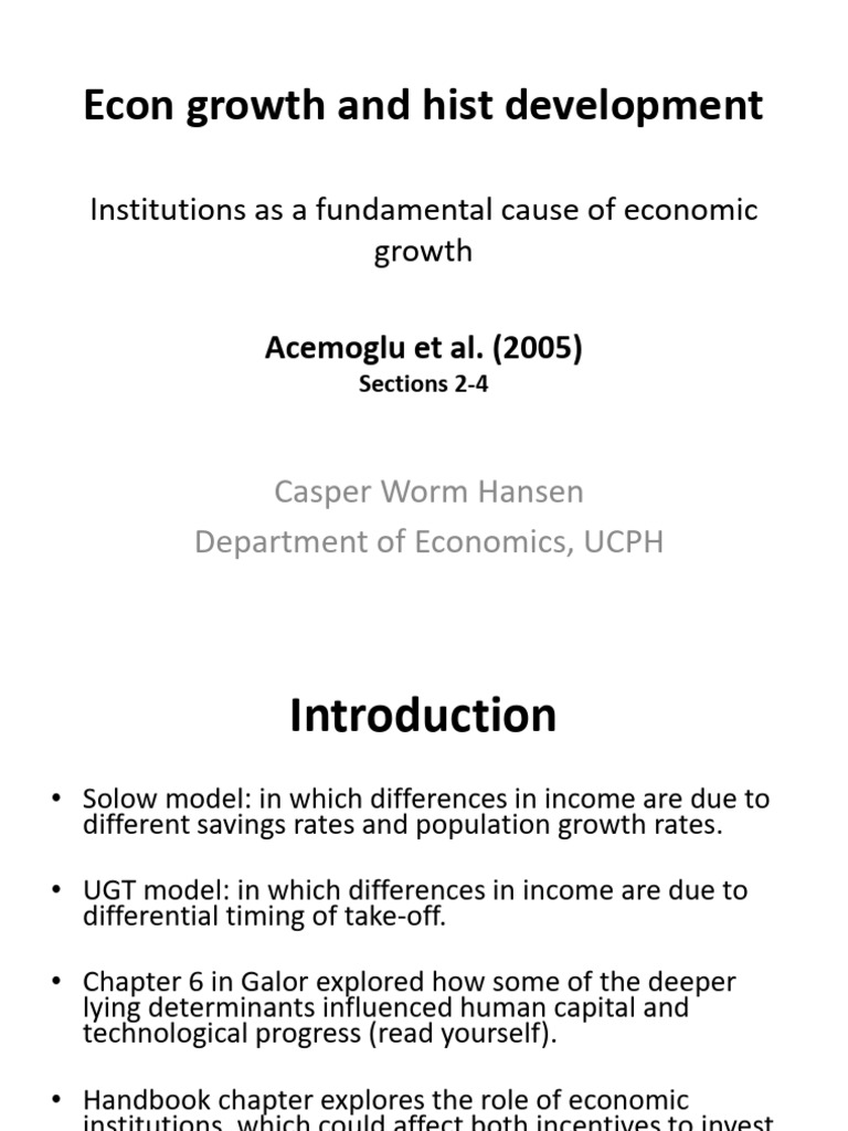 Acemoglu Handbook Slide | PDF | Economic Growth | Institution