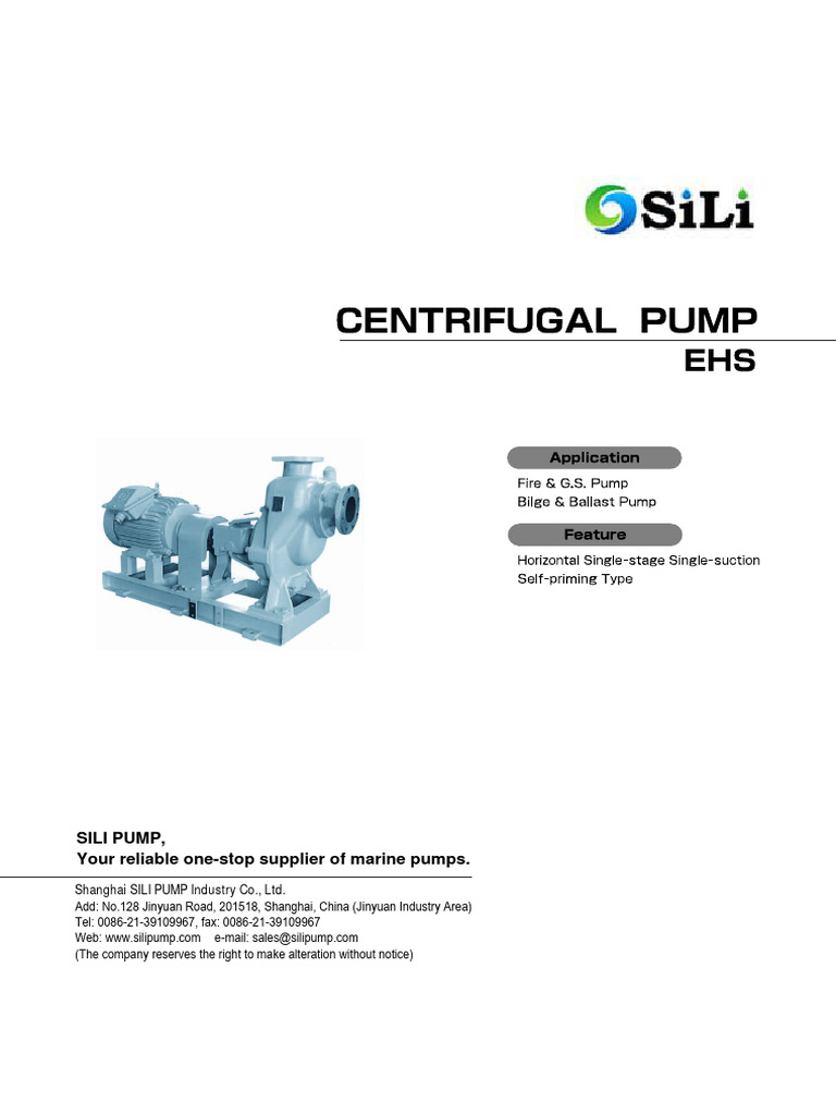 II-13.EHS-horizontal-centrifugal-puougeSILI-PUMP | PDF | Pump | Steel