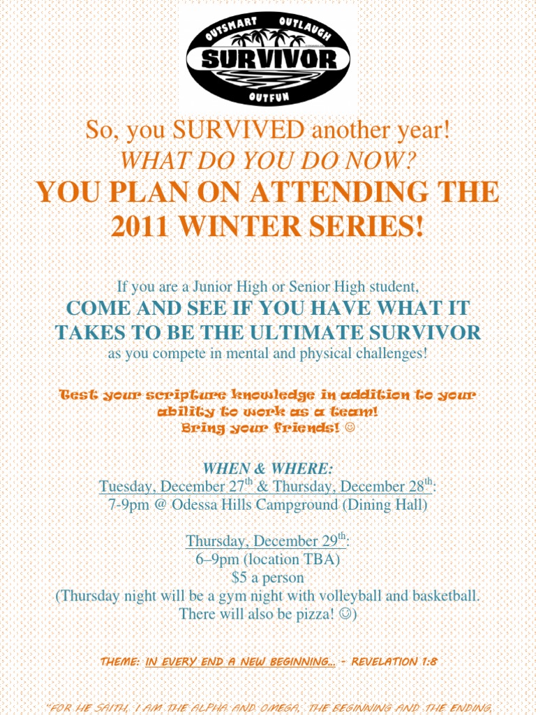 Ultimate Survivor Winter Series 2011 | PDF