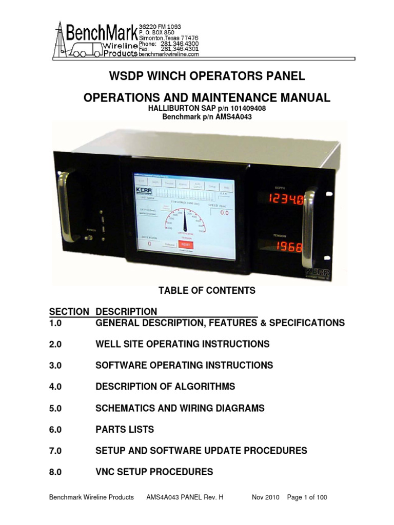 WSDP Winch Operators Panel Manual | PDF | Personal Computers | Touchscreen