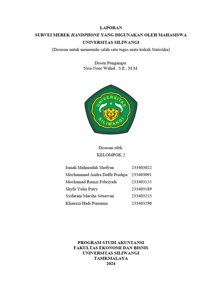 Survei Merek Handphone Mahasiswa Siliwangi | PDF | Seni