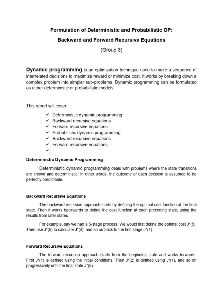 GROUP-3-REPORT | PDF | Dynamic Programming | Mathematical Optimization