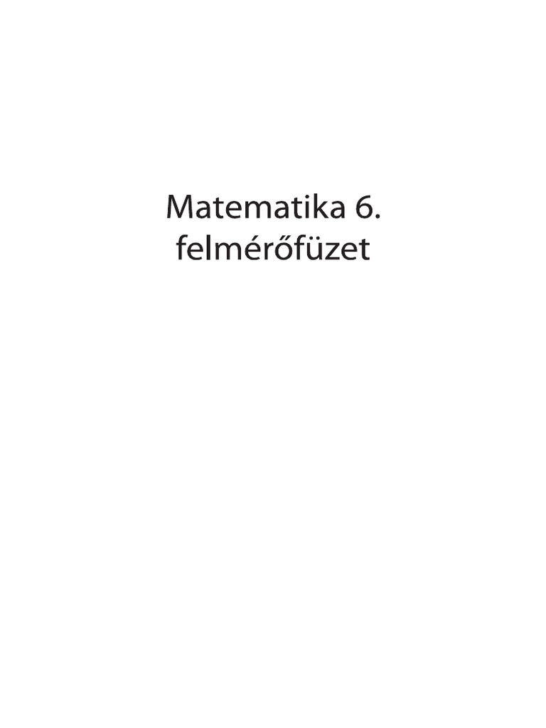Matek témazáró 6. osztály | PDF