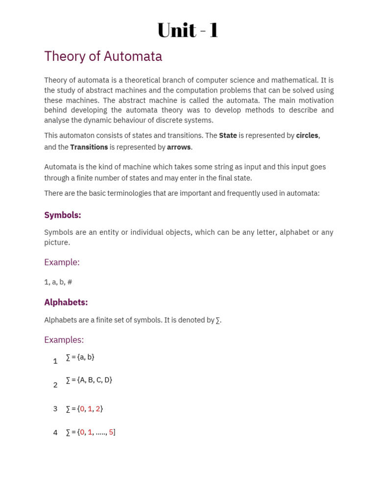 TOC Notes | PDF | Automata Theory | Models Of Computation