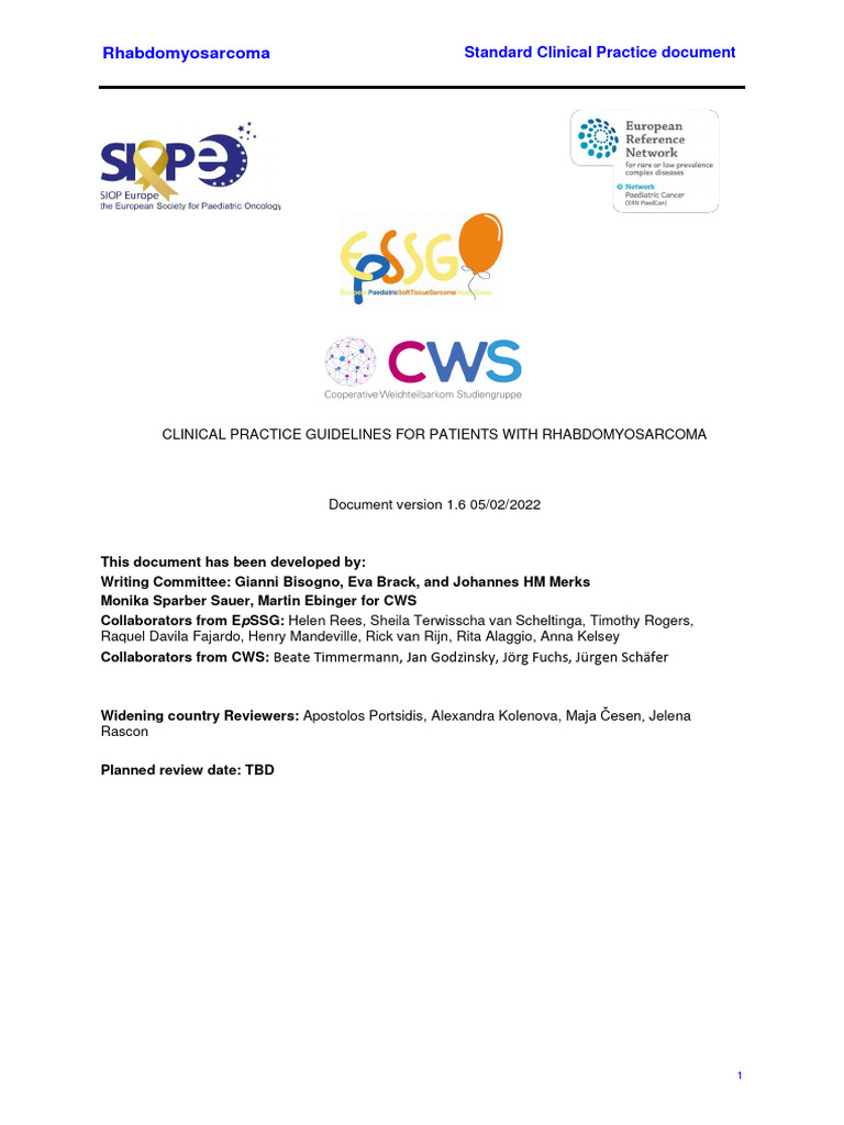 Escp Rhabdomyosarcoma | PDF | Chemotherapy | Medical Imaging