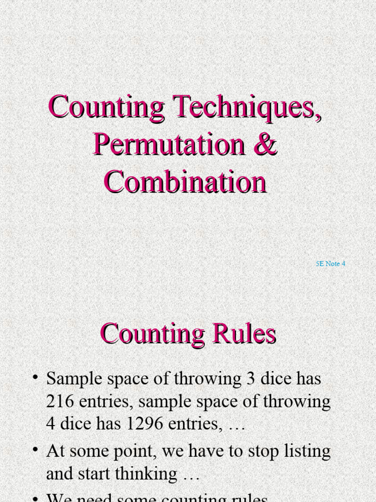 6 Counting Tech Permutation - Combination 06032024 071444pm | PDF ...