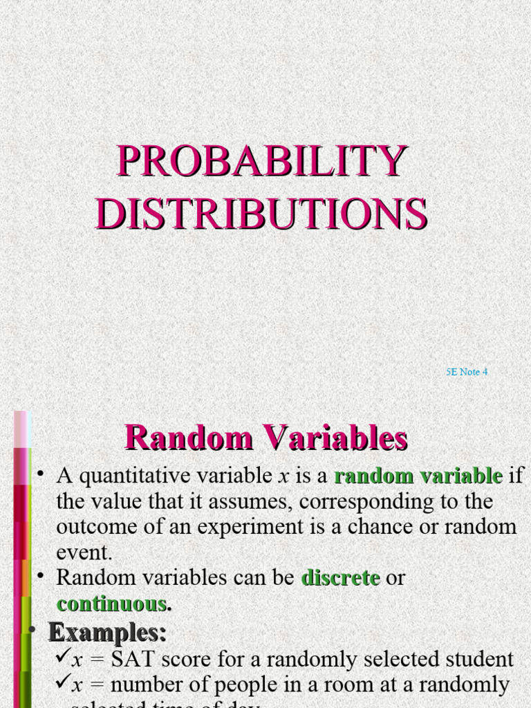 8 Probability Distrbutions 13032024 021848pm | PDF | Probability Distribution | Variance