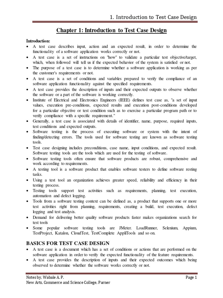 Introduction To Test Case Design Download Free Pdf Software Testing