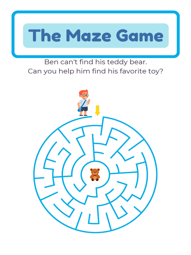 Maze Game For Kindergarten Worksheet | PDF | Mystery, Thriller & Crime ...