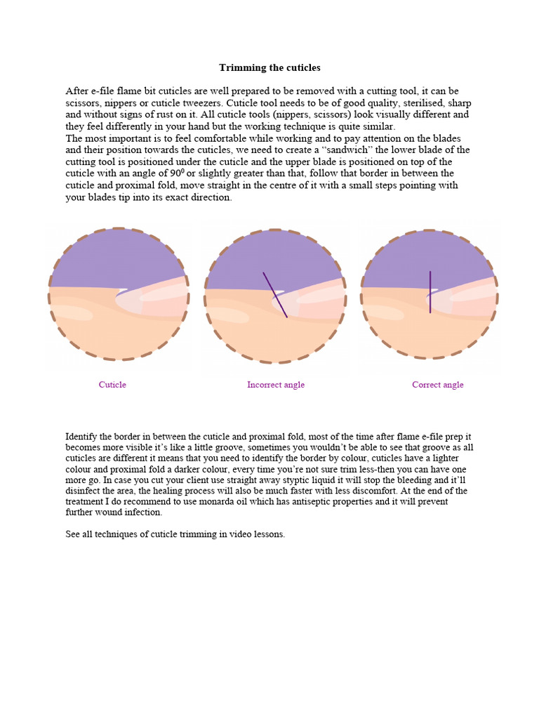 Cuticle Trimming Techniques Explained | PDF