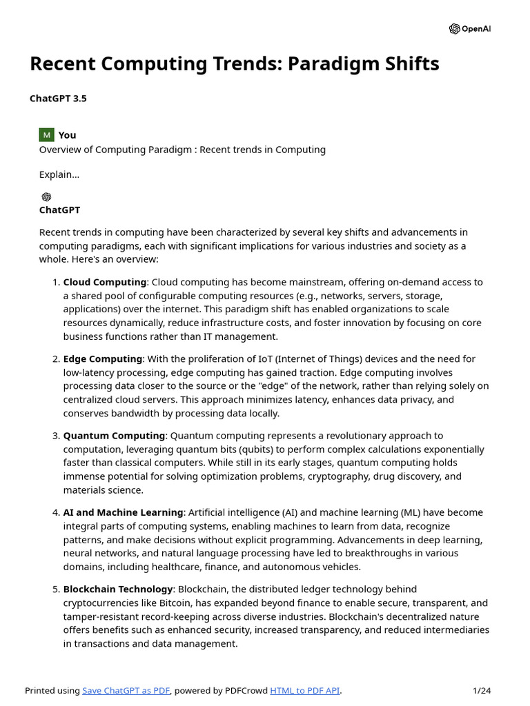 Recent Computing Trends - Paradigm Shifts | PDF | Cloud Computing ...