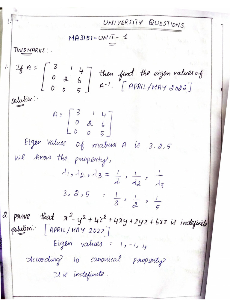 MA3351-UNIT1 (Part A) | PDF