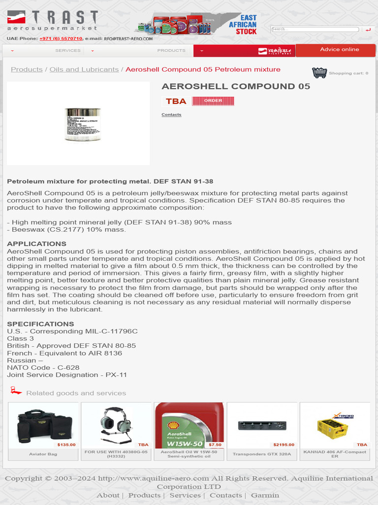 AEROSHELL COMPOUND 05 Price and Specifications | PDF | Lubricant | Materials Science