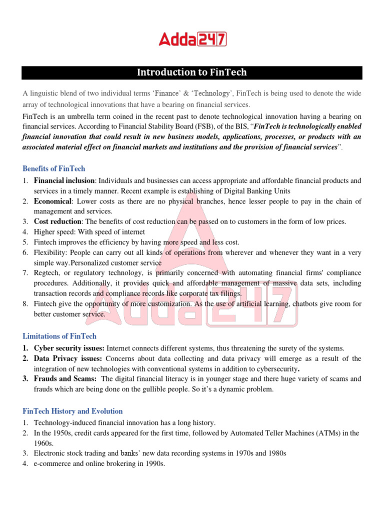 Introduction To Fintech Download Free Pdf Banks Economies