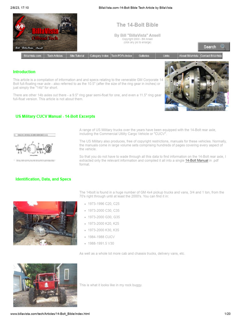 14-Bolt Bible Tech Article by BillaVista | PDF | Axle | Vehicles