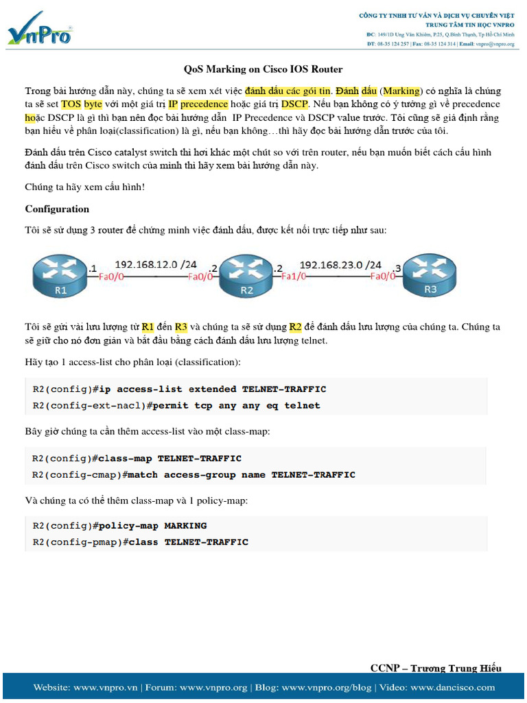 QoS Marking On Cisco IOS Router | PDF