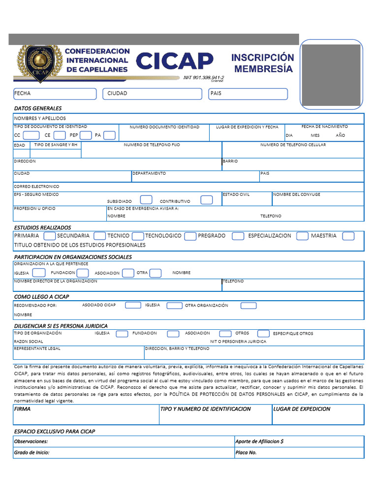 Formulario Simple Cicap | PDF