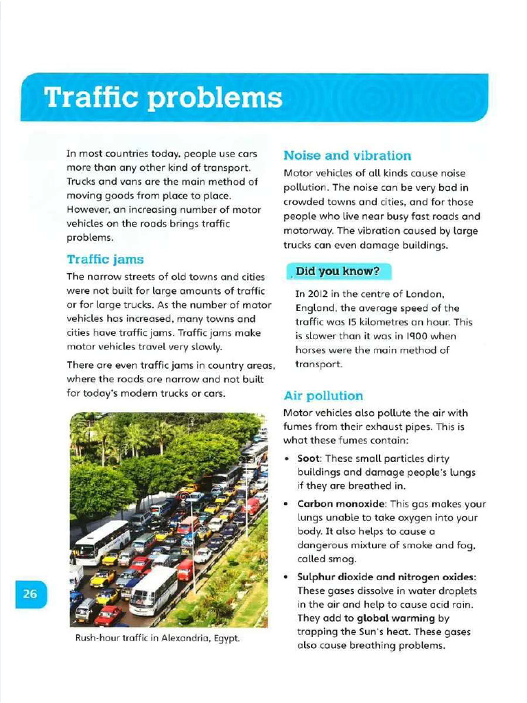 Traffic Problems and Pollution | PDF