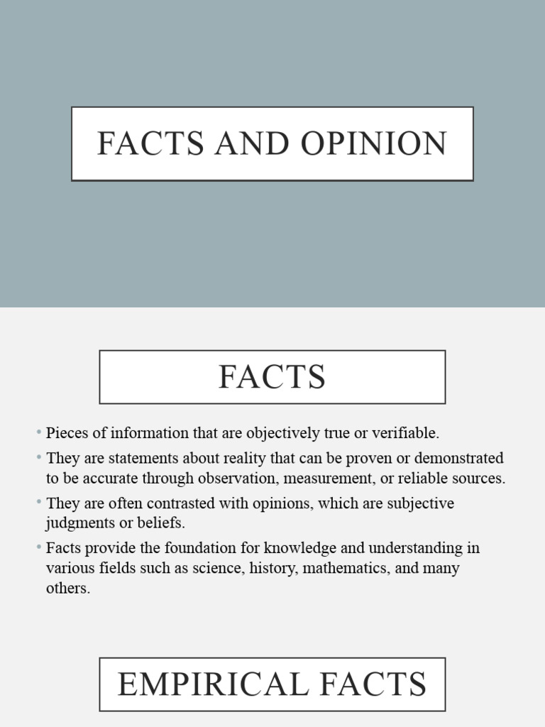 Facts and Opinion | PDF | Primary Sources | Mathematics