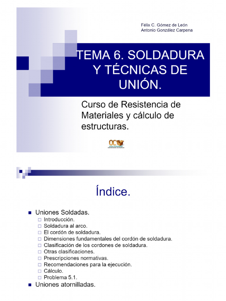 TEMA 6. SOLDADURA Y TÉCNICAS DE UNIÓN. - PDF | PDF