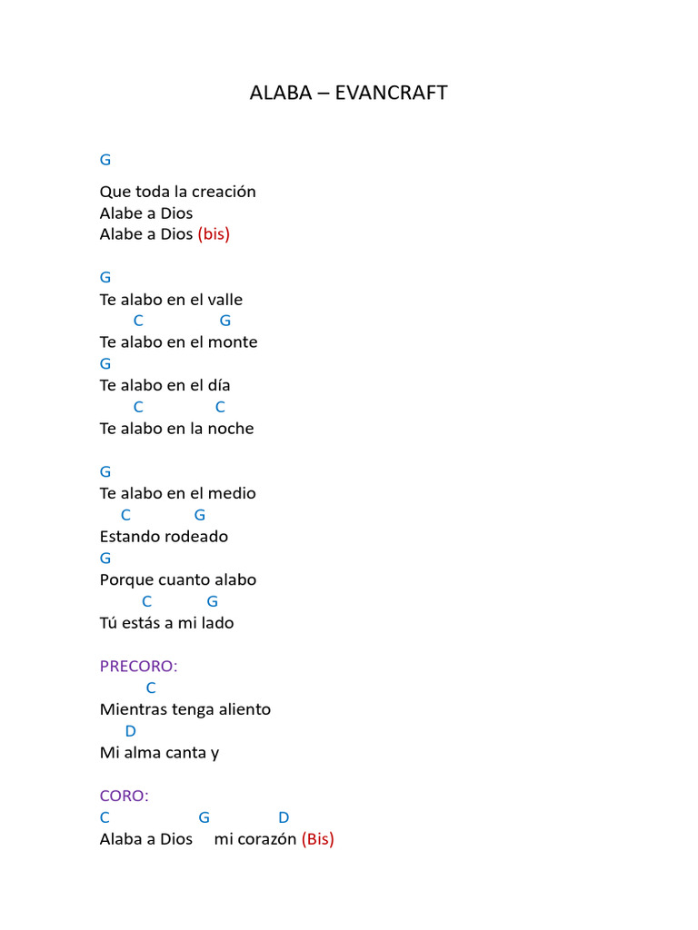 ALABA Evancraft Chords | PDF