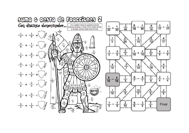 Adición y Sustracción de Fracciones | PDF