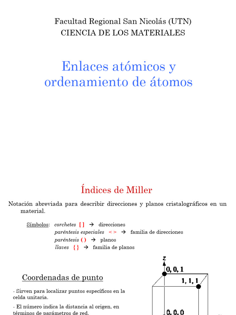 2c-Índices de Miller y Sitios Intersticiales | PDF | Estructura ...