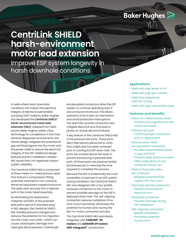 Centrilink SHIELD Harsh Environment Motor Lead Extension SLSH | PDF ...