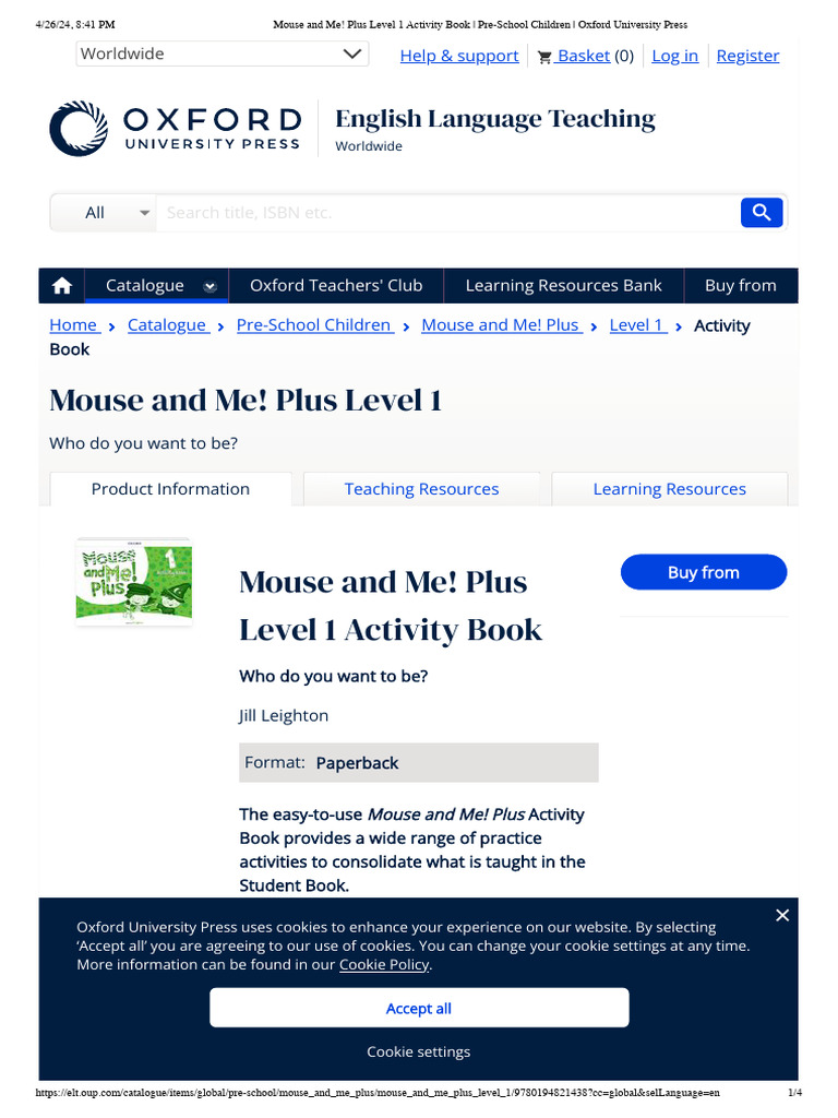 Mouse and Me! Plus Level 1 Activity Book _ Pre-School Children _ Oxford ...