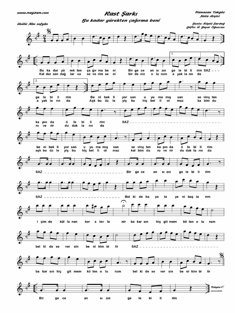 RAST 2.4 Bukadar - Yurekten - Ney | PDF