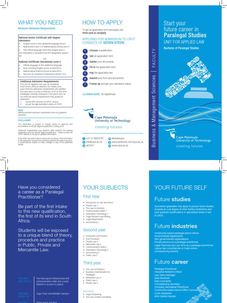 Paralegal Course Brochure - 2018 | PDF | University And College Admission | Paralegal