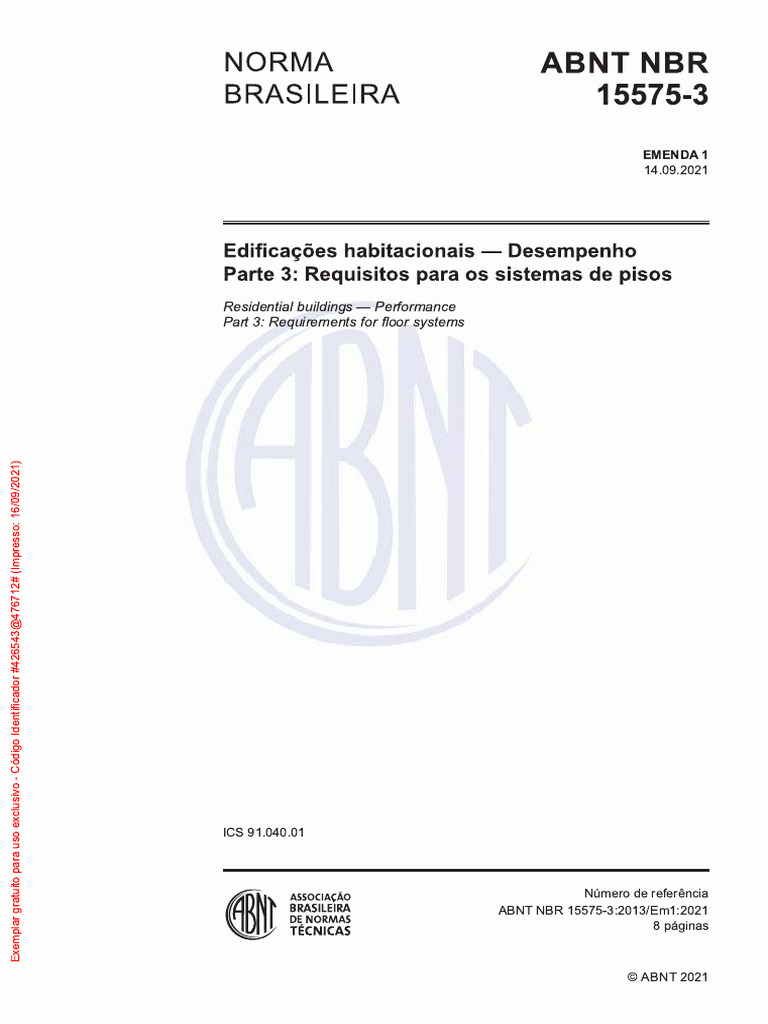 ABNT NBR 15575-3.2013 Emenda 1.2021 | PDF