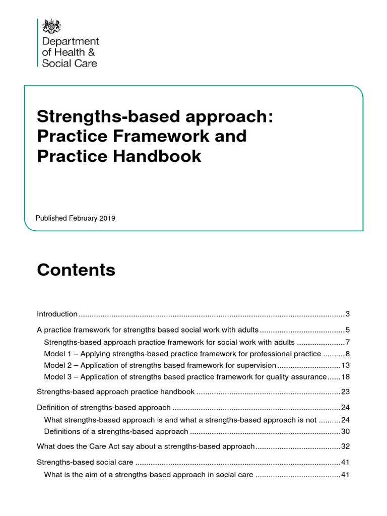 Stengths Based Approach Practice Framework and Handbook | Download Free ...