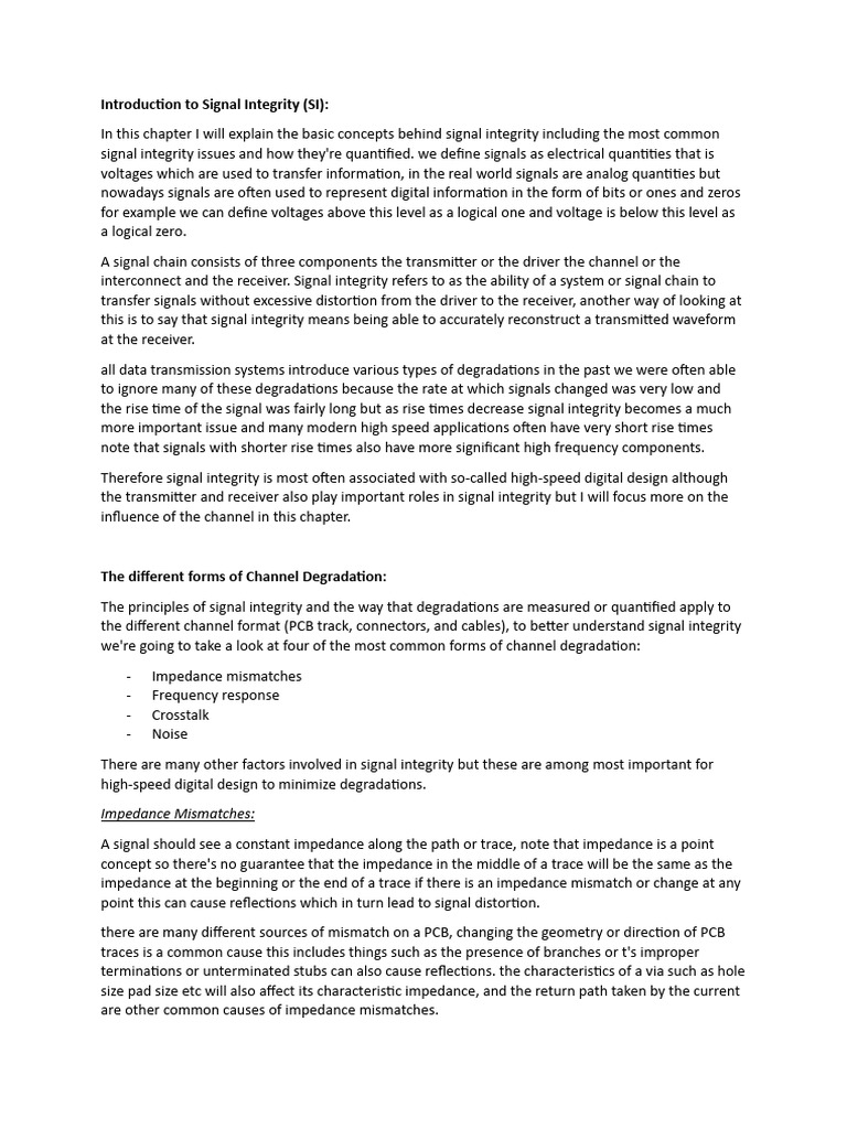 Introduction - Signal Integrity | PDF | Electromagnetic Interference | Electronic Engineering