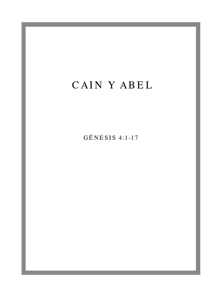 Cain y Abel. Jueves 13 Octubre | Descargar gratis PDF | Libro del Génesis | Libros de la Torá