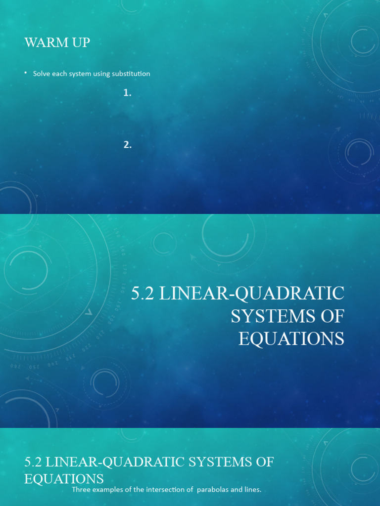 Linear-Quadratic Systems | PDF | Equations | Applied Mathematics