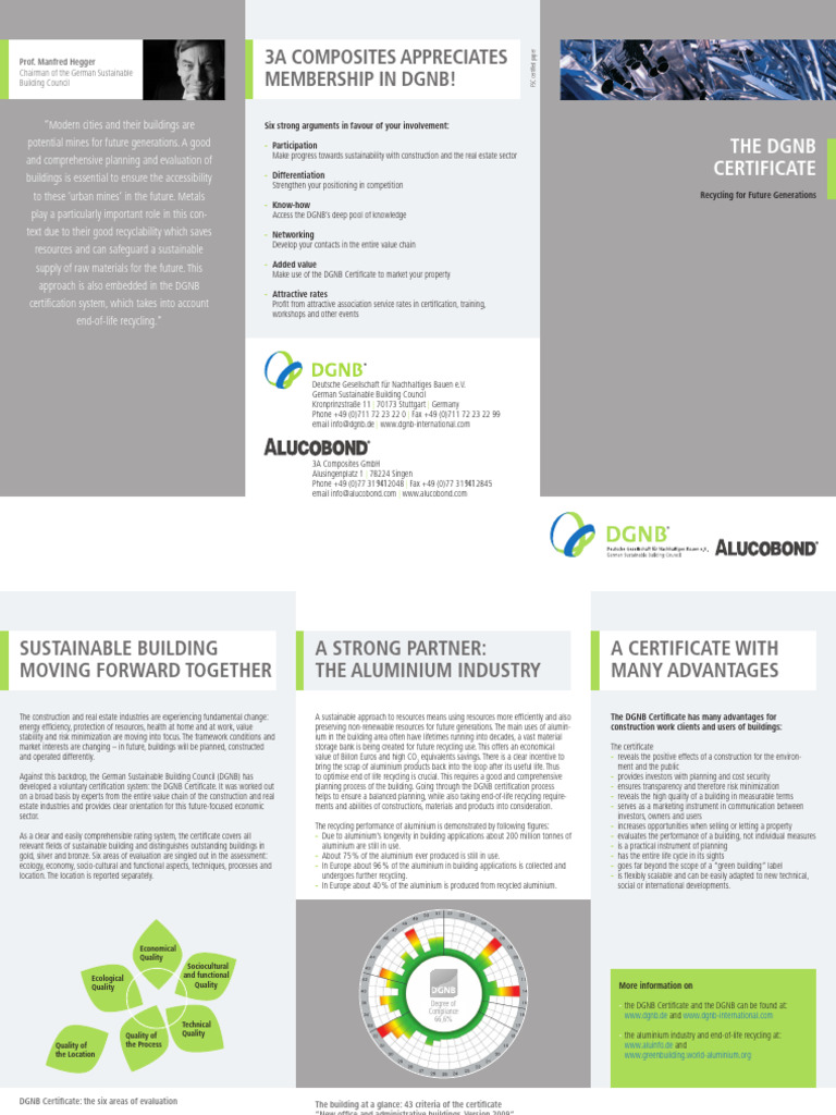 3A Composites Appreciates Membership in DGNB! | PDF | Recycling | Green ...