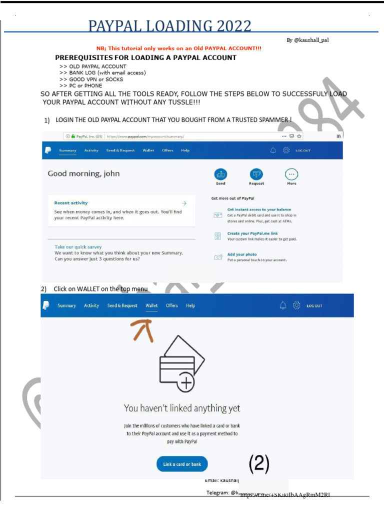 Paypal Loading Using Bank Log Tutorials by Kaushal Pal 2023 | Download ...