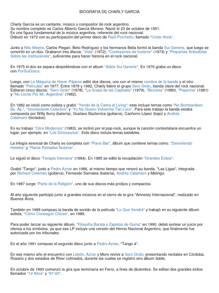 Charly | PDF | La música rock | Musica argentina