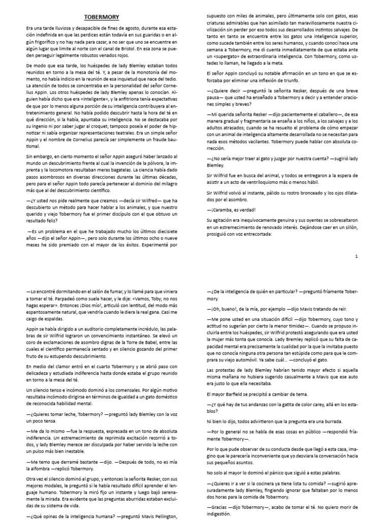 Tobermory - Saki | PDF