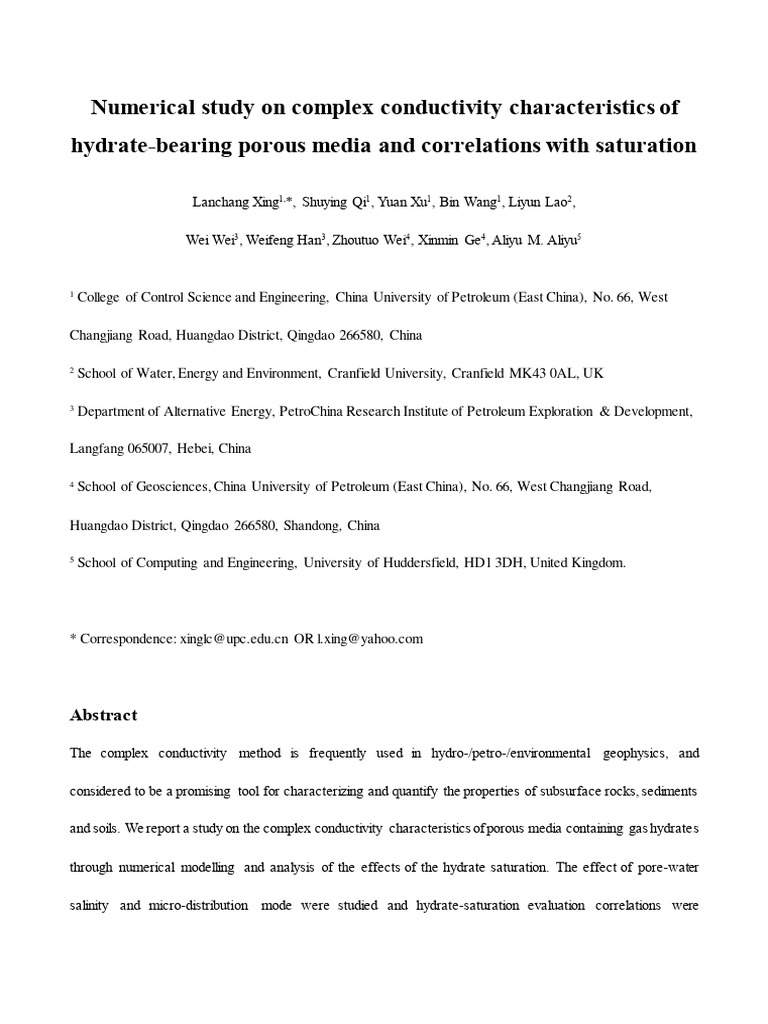Accepted Manuscript Electrical Modelling Numerical R1 AMA | PDF ...